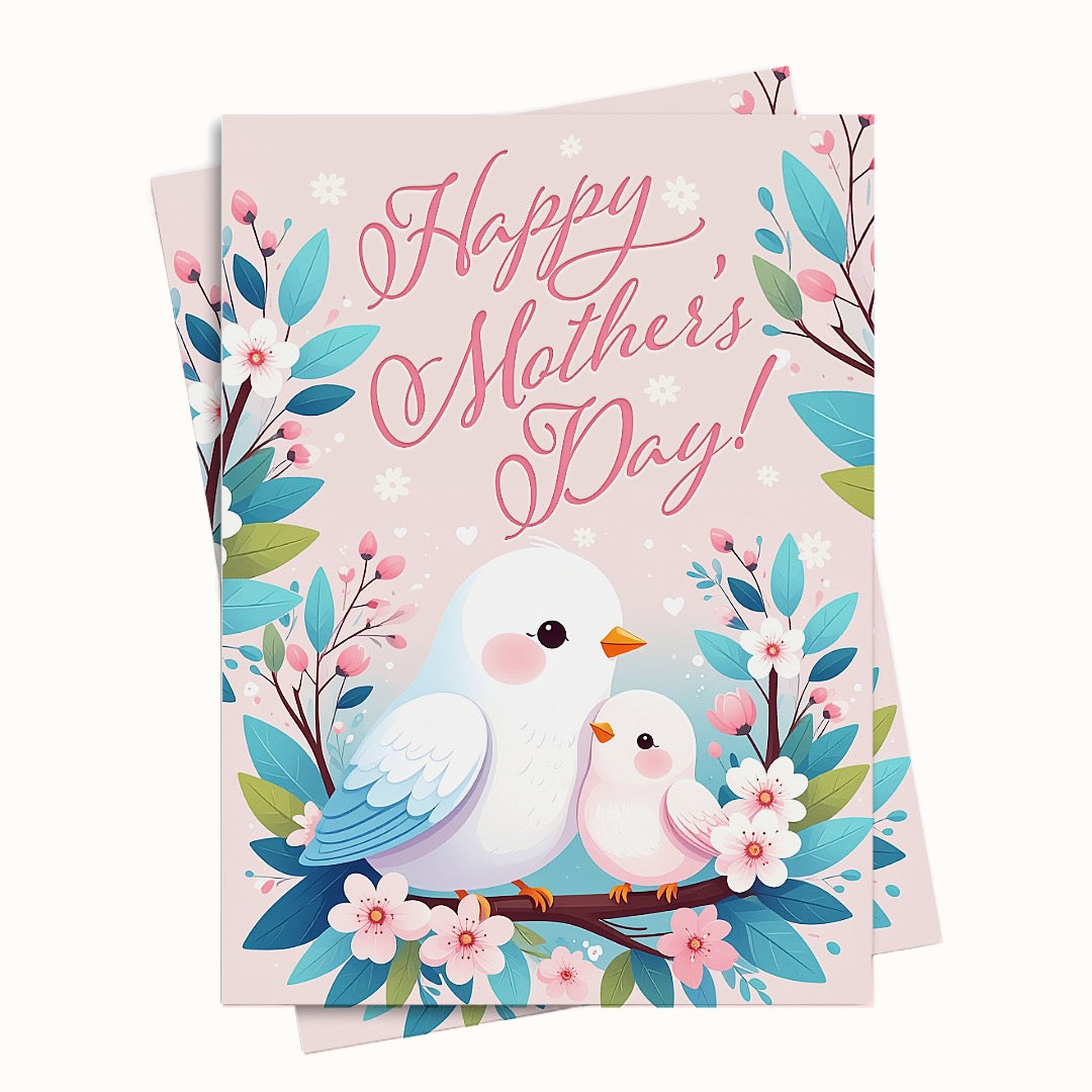 Cute Birds Mother's Day Printable and Ecard – Vinky Doodles