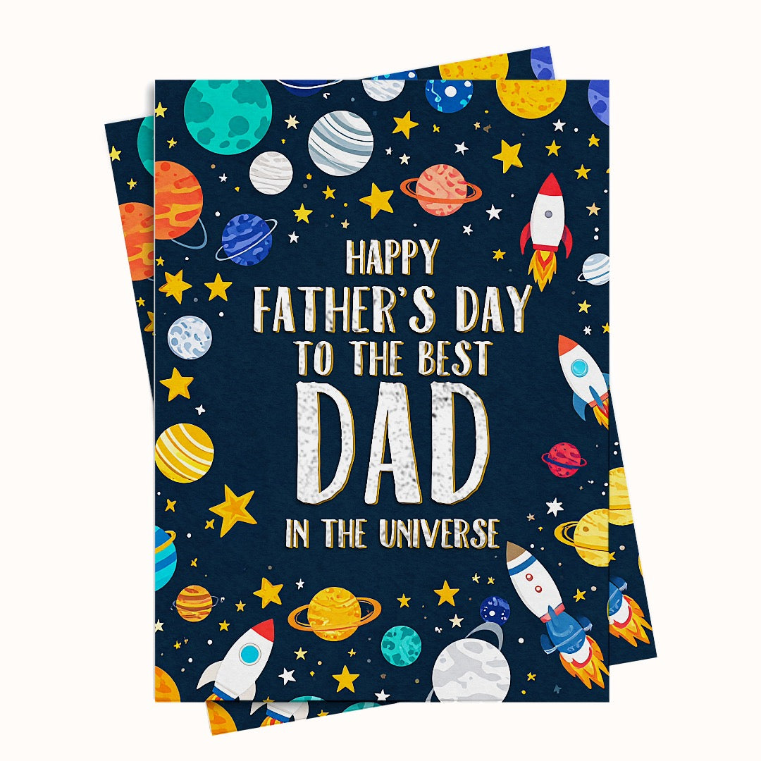 Fathers day space greeting card printable – Vinky Doodles