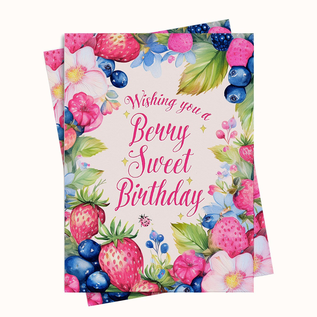 Berry Sweet Birthday Greeting Card Printable – Vinky Doodles