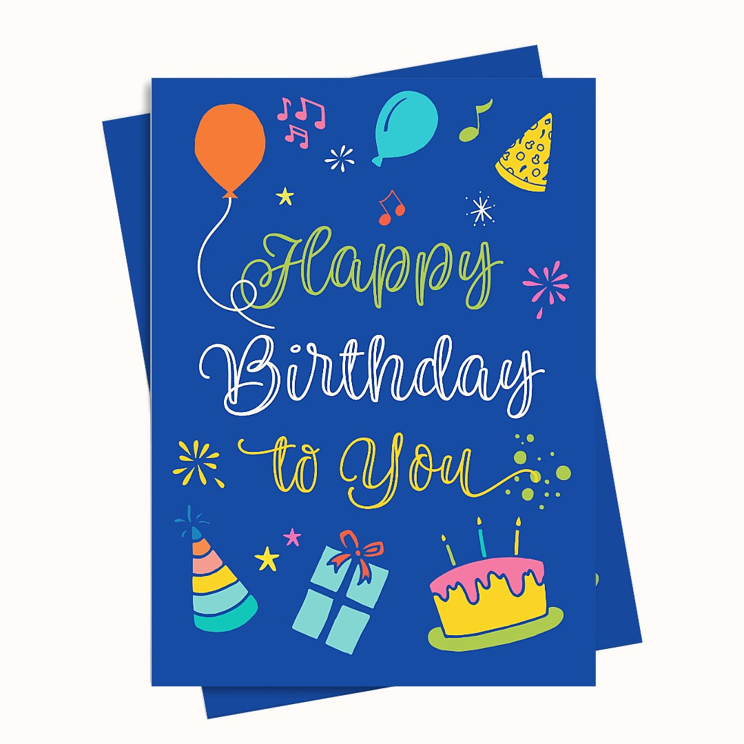 Fun Colorful Lettering Birthday Greeting Card Printable – Vinky Doodles