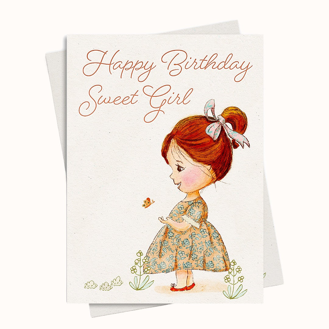 Sweet Girl Birthday Greeting Printable – Vinky Doodles