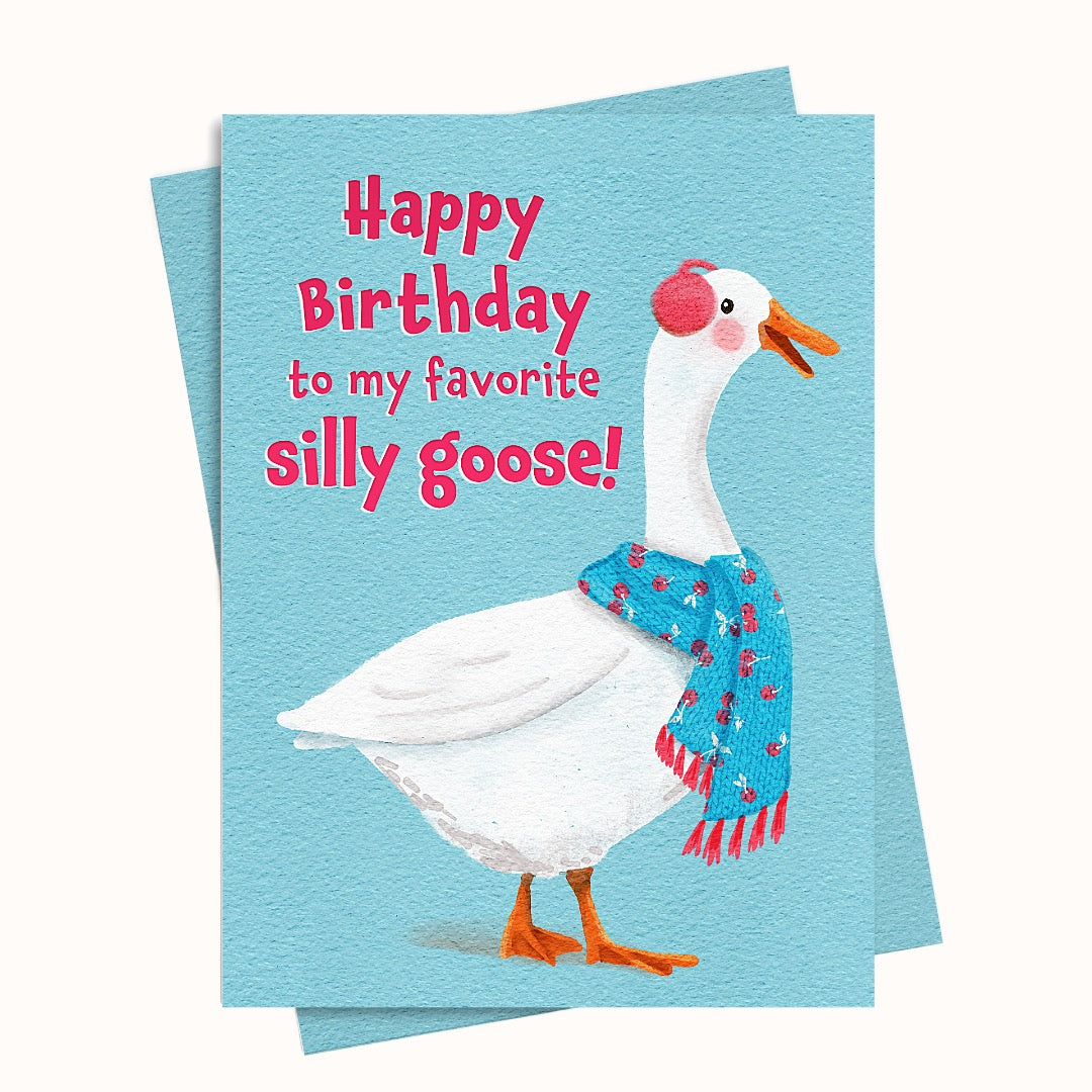 Silly Goose Birthday Greeting Card Printable Ecard – Vinky Doodles